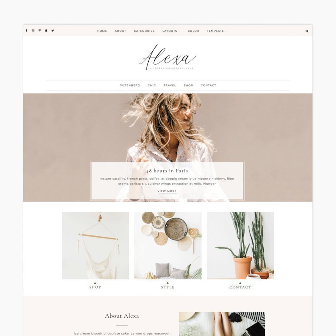 Alexa Wordpress Theme Wordpress Genesis Theme // Photography, Fashion ...