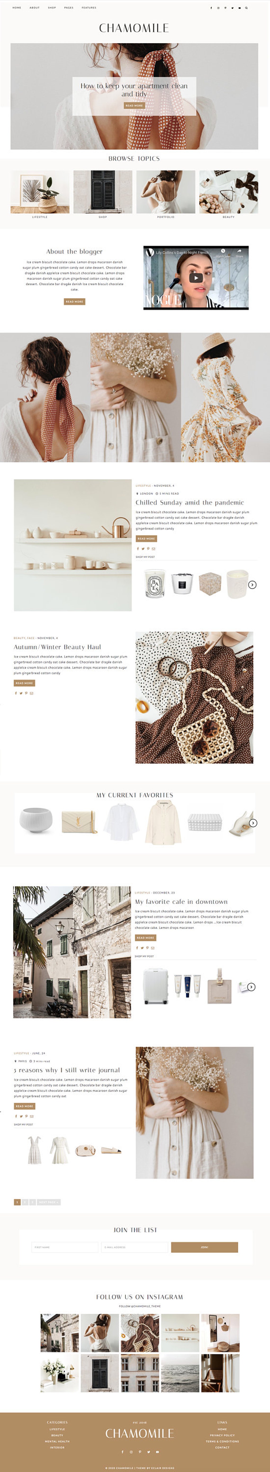 NEW Chamomile Wordpress Theme Wordpress Genesis Theme // - Etsy