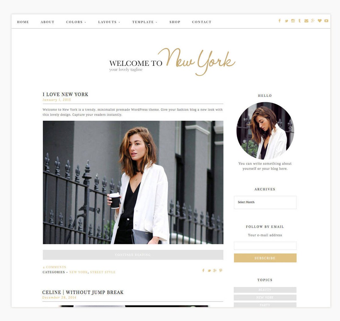 Wordpress Theme Responsive Blog Template Blog Design Welcome to New ...