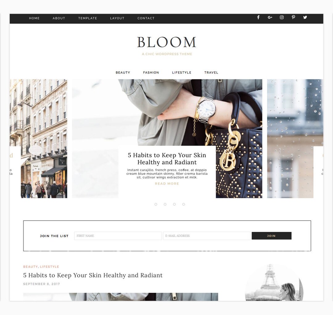 Bloom Wordpress Theme Wordpress Genesis Theme // Beauty, Fashion ...