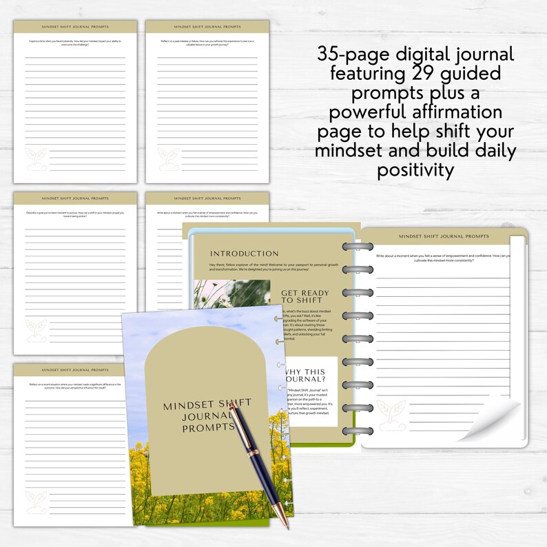 Mindset Shift Journal | Digital Download | Self Growth Workbook ...