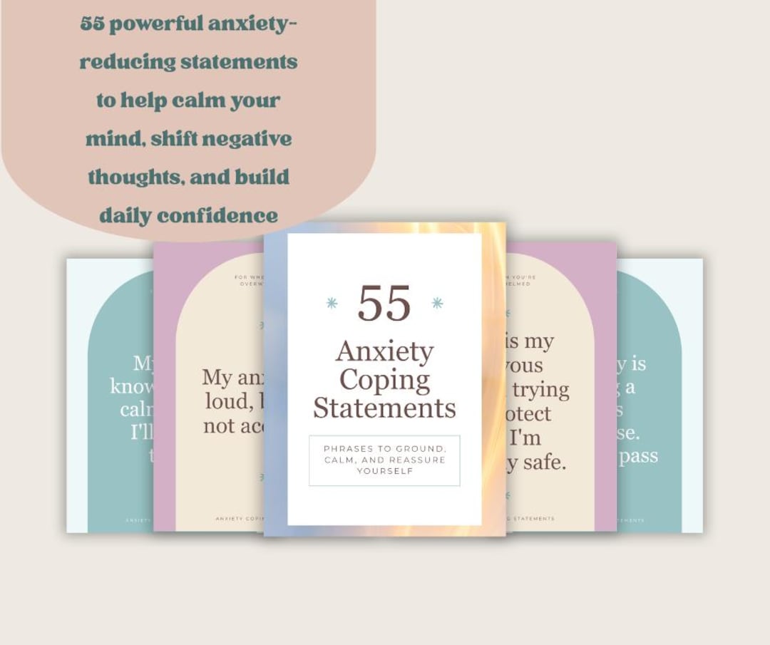 Anxiety Affirmation Cards, Printable 55 Calming Self Care Statements ...