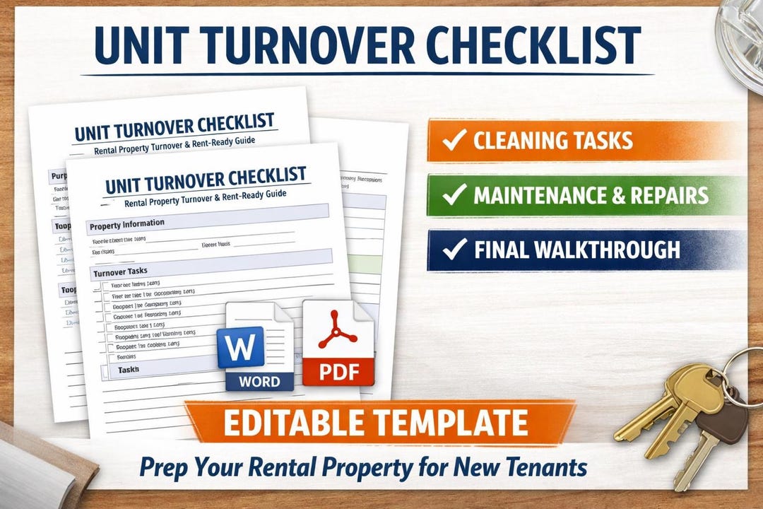 Unit Turnover Checklist | Landlord Rental Turnover Form | Rent Ready ...