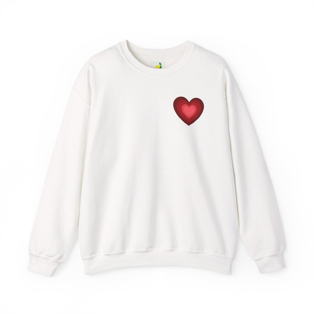 Ombre Heart With 70s Vibe Graphic Crewneck Sweatshirt | Red Heart ...
