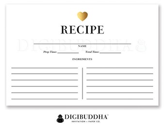 Heart recipe cards | Etsy