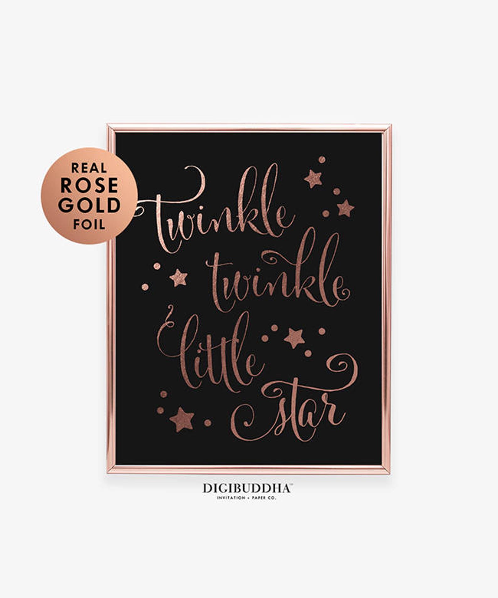 Twinkle Twinkle Little Star Gold Silver or Rose Gold Foil - Etsy