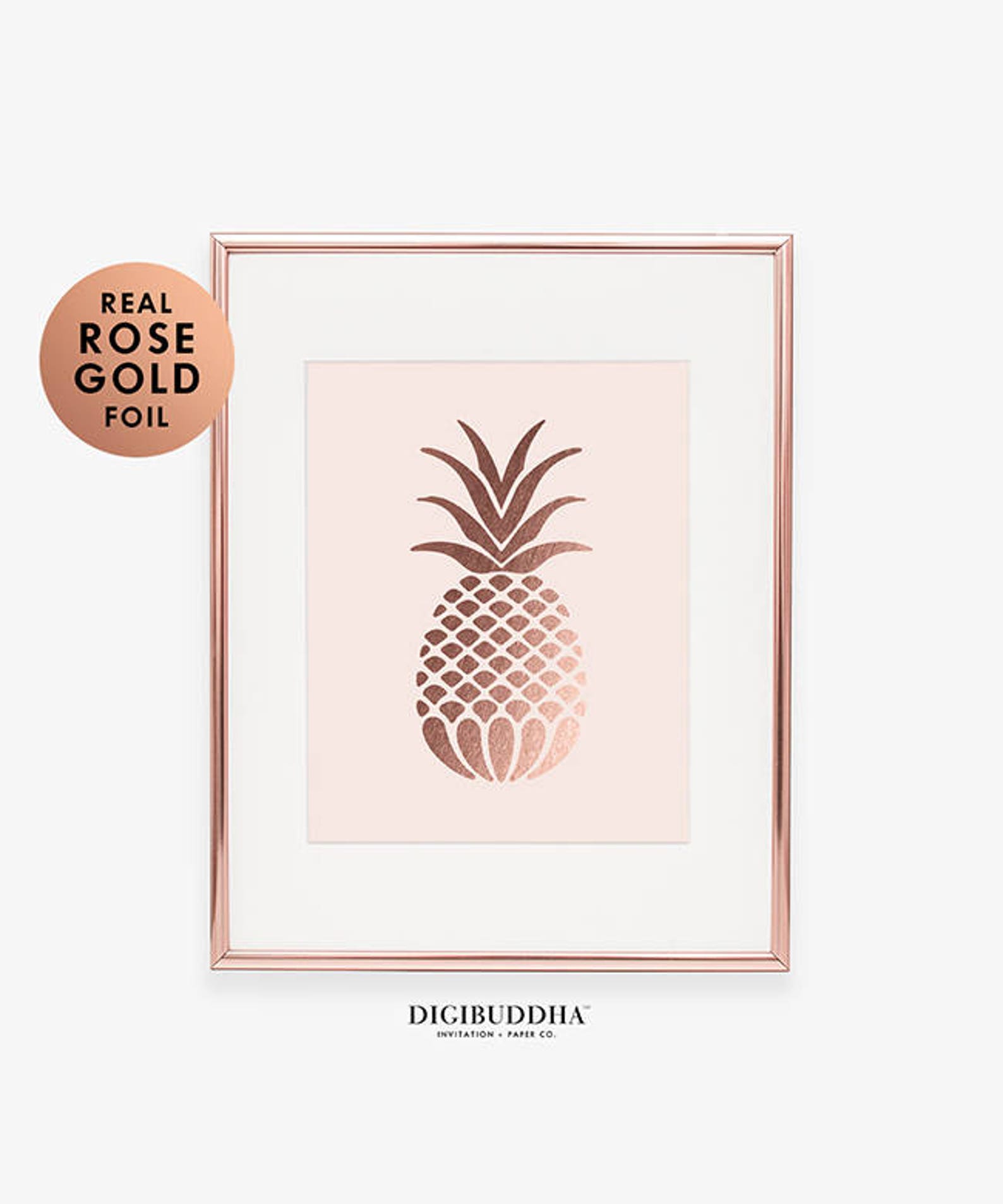 PINEAPPLE FOIL Pineapple Art Print Gold Silver or Rose Gold Foil Print ...