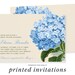 Preppy Blue Hydrangea Bridal Shower Invitations Printed Pastel Blue ...