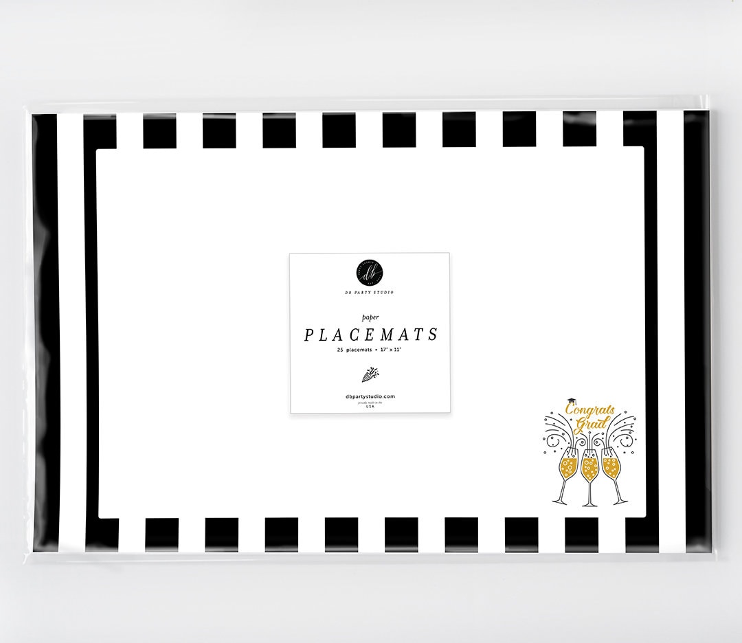 Congrats Grad Champagne Paper Placemats, Graduate 2023 Decoration ...