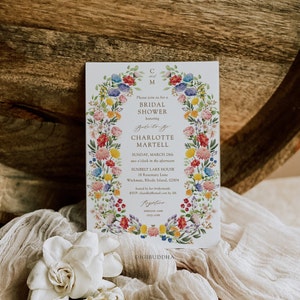Colorful Wildflower Invitation, Floral Bridal Shower Invitations ...