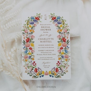 Colorful Wildflower Invitation, Floral Bridal Shower Invitations ...