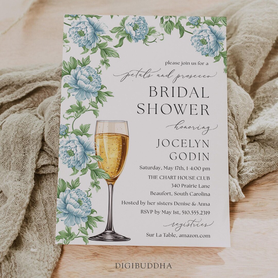 Pop the Prosecco Champagne Bridal Shower Invitations, Southern Bridal ...