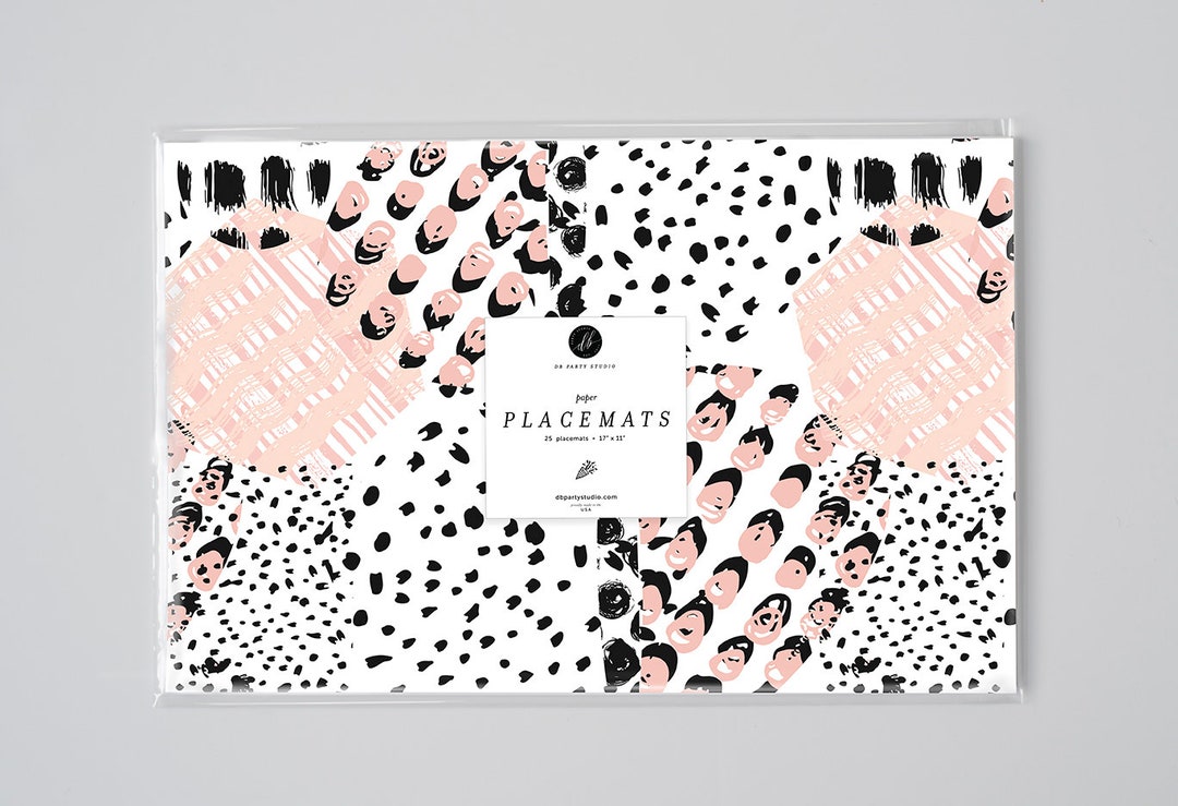 Leopard Paper Placemats, Pink & Black Paper Placemats, Chic Animal ...