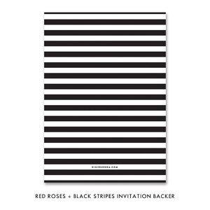 Rose Bridal Shower Invitations, Black and White Stripes Invitations ...