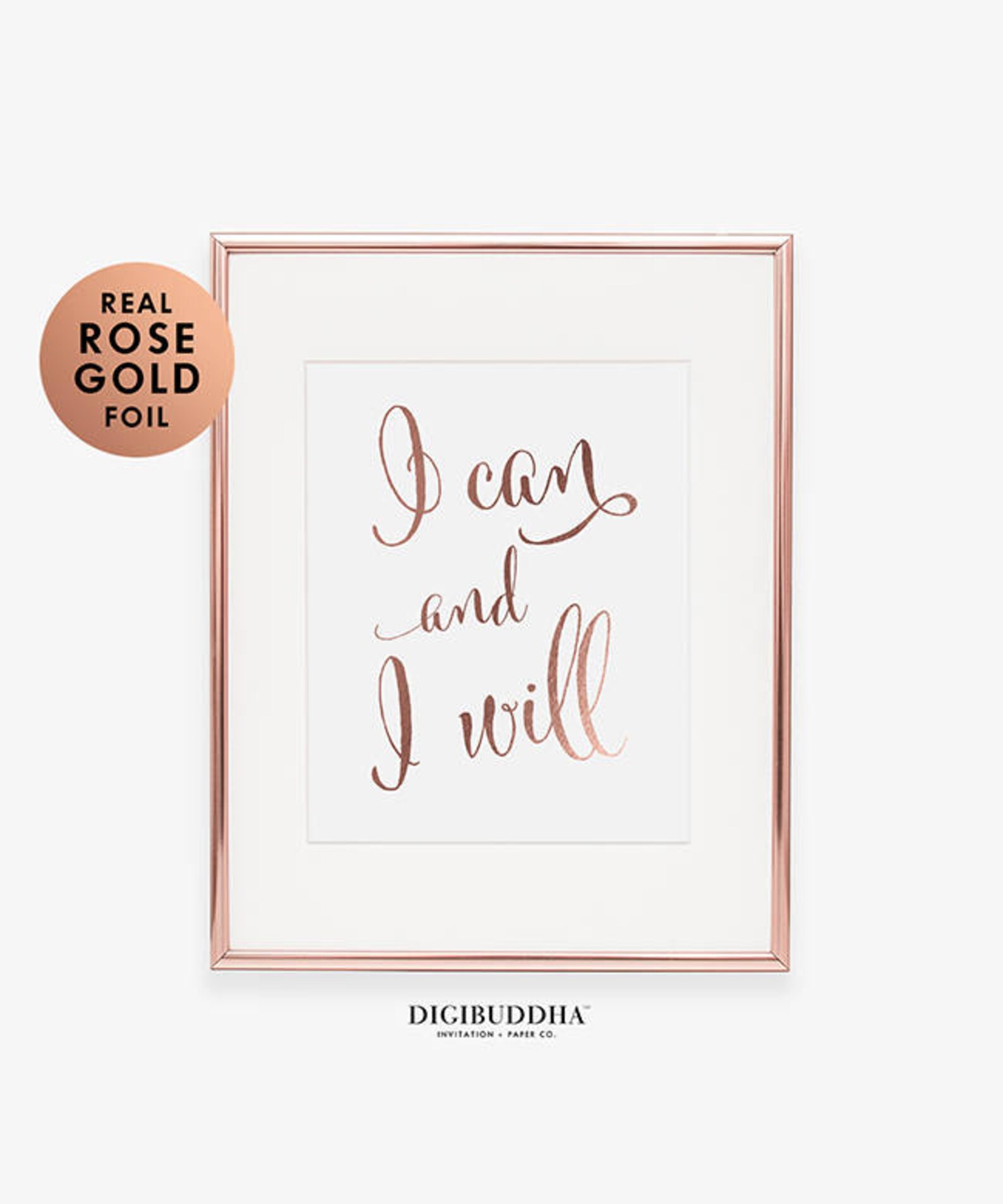I CAN AND I WILL Foil Print Sign Inspiring Expression Modern - Etsy