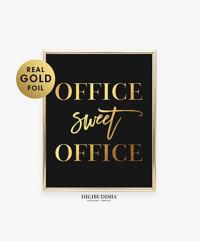 OFFICE SWEET OFFICE Motivational Office Art Gold Silver or - Etsy