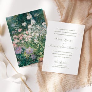 Monet Inspired Wedding Invitation Suite, Floral Wedding Invitation Set ...