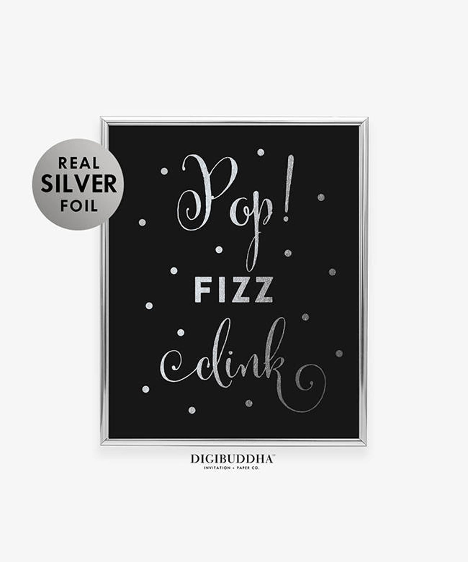 POP FIZZ CLINK Champagne Toast Decor Gold Silver or Rose Gold - Etsy