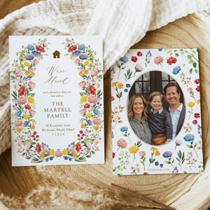 Spring Moving Announcement, Wildflower Moving Cards, We've Moved Floral ...