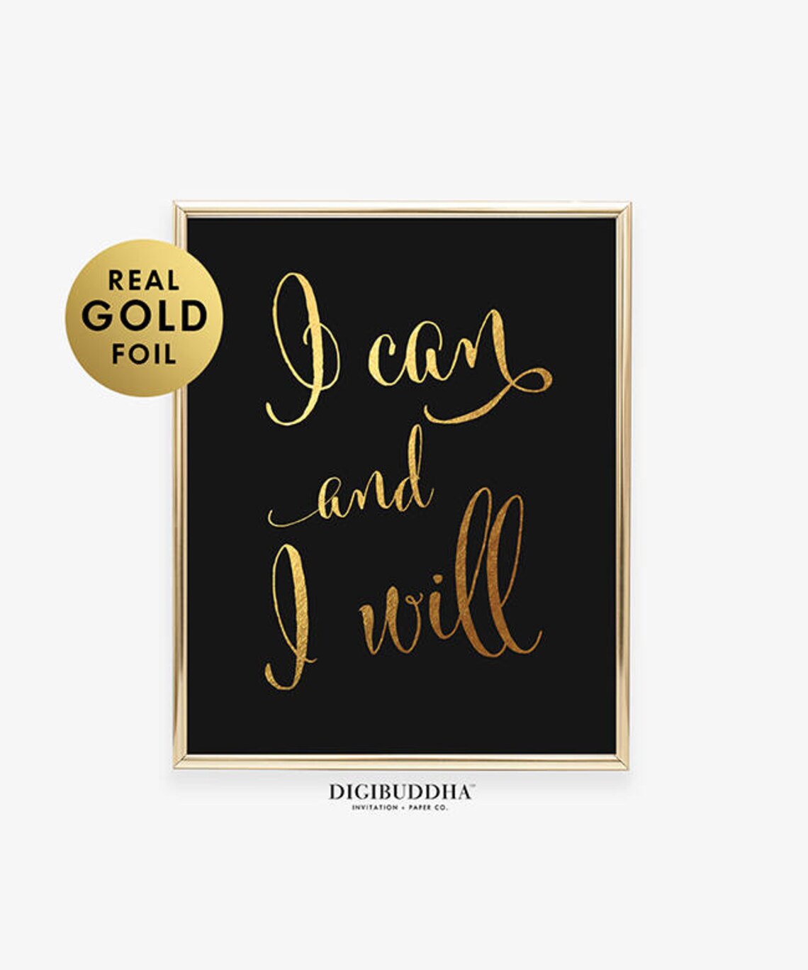 I CAN AND I WILL Foil Print Sign Inspiring Expression Modern - Etsy
