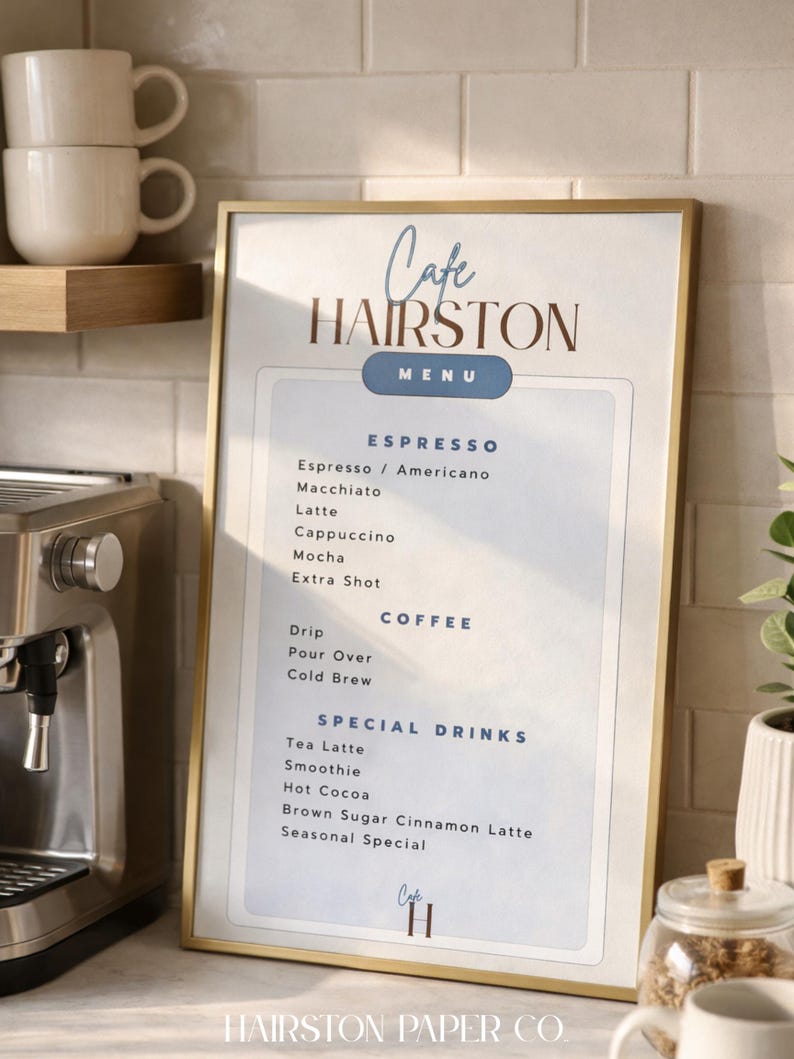 Editable Coffee Bar Menu | Printable Cafe Menu Template | Canva Digital ...