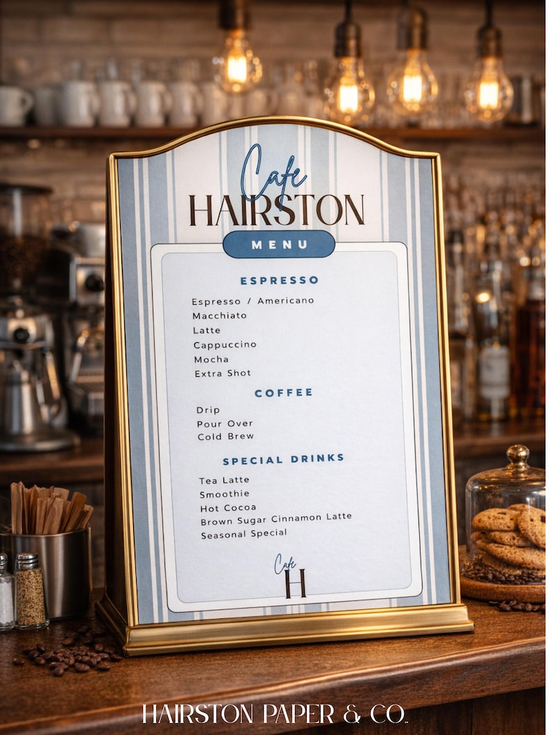 Editable Coffee Bar Menu | Printable Cafe Menu Template | Canva Digital ...