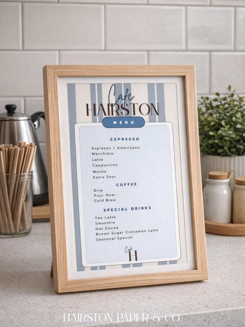 Editable Coffee Bar Menu | Printable Cafe Menu Template | Canva Digital ...