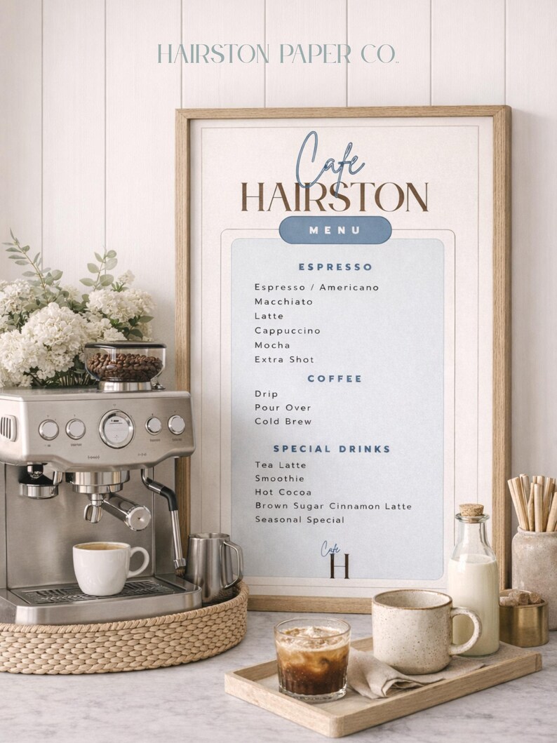 Editable Coffee Bar Menu | Printable Cafe Menu Template | Canva Digital ...