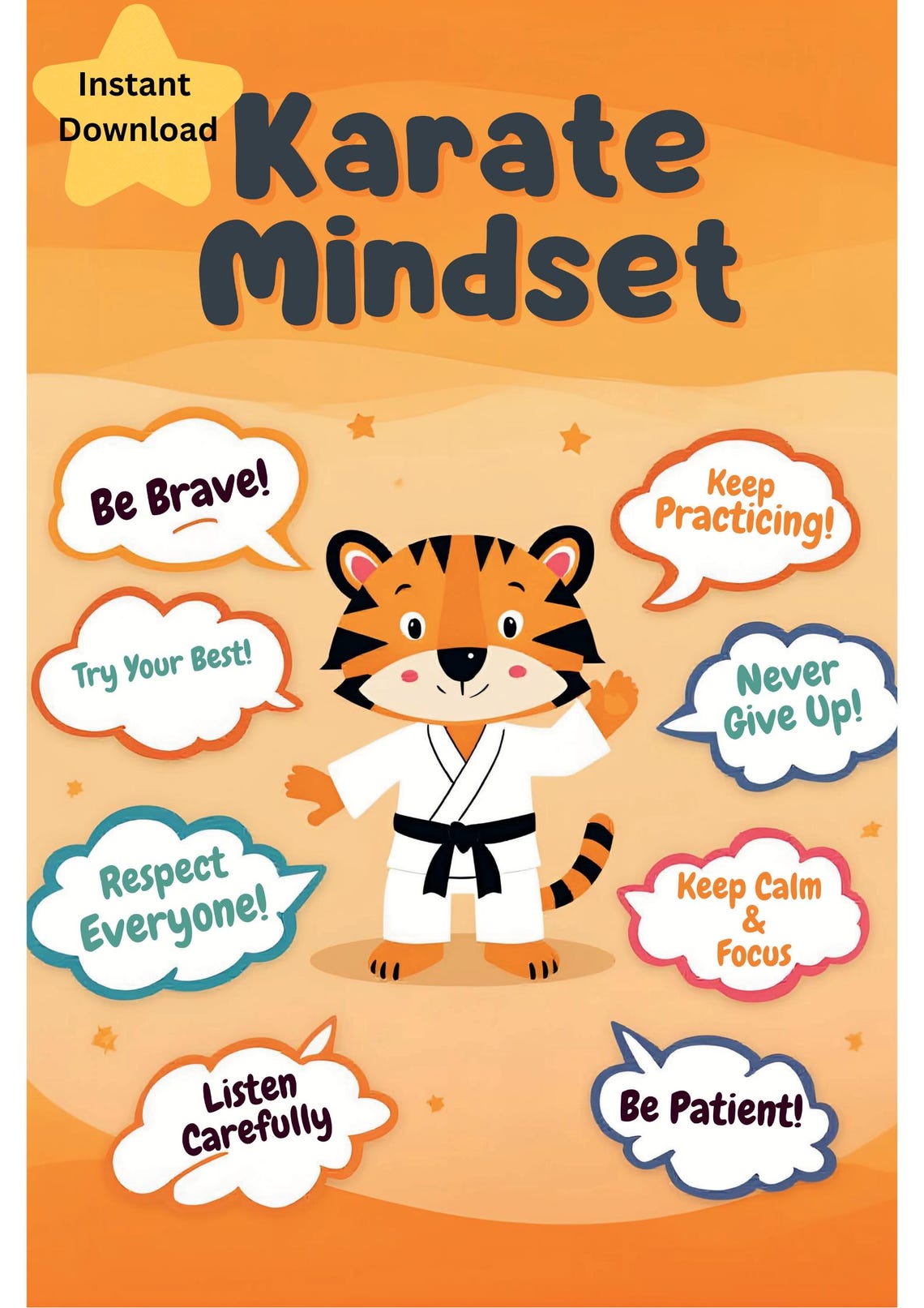 Kids Karate Poster | Dojo Decor, Confidence & Discipline (digital ...