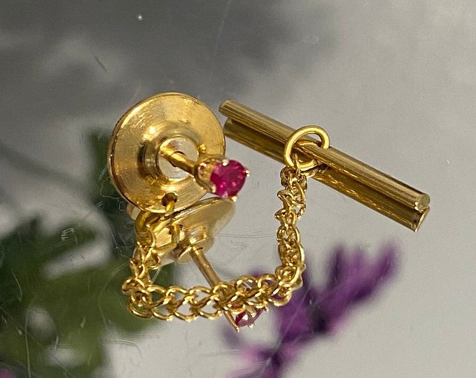 Ruby Tie Tack. 14k Yellow Gold - Etsy