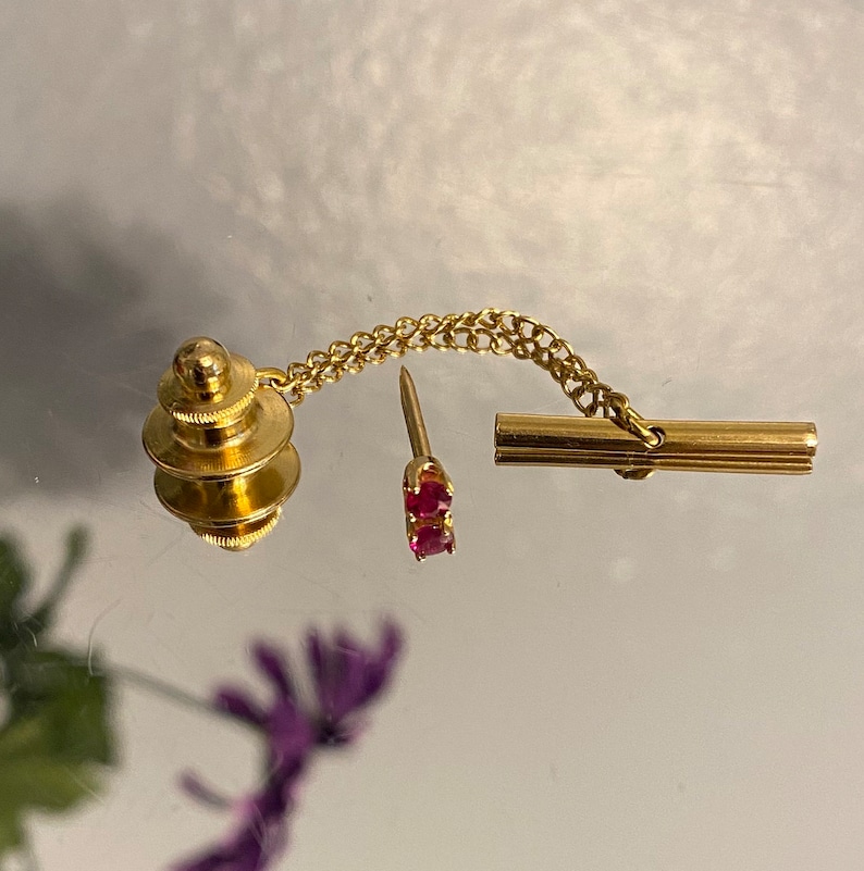 Ruby Tie Tack. 14k Yellow Gold - Etsy