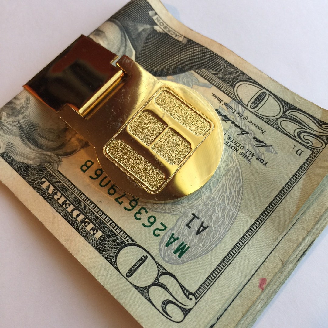 Monogramed -H- Money Clip. Letter H. Gold Plated - Etsy