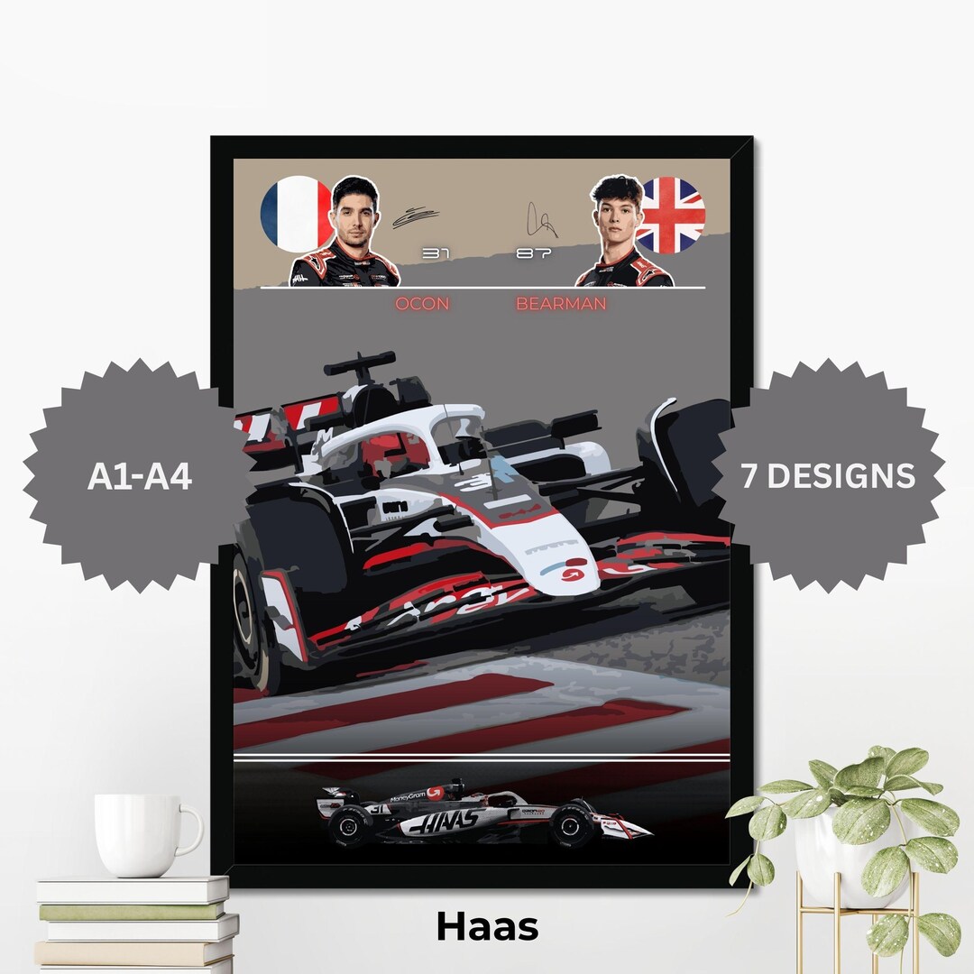 Haas F1 Team VF-26 Poster – Ocon, Bearman Motorsport Wall Art - Etsy
