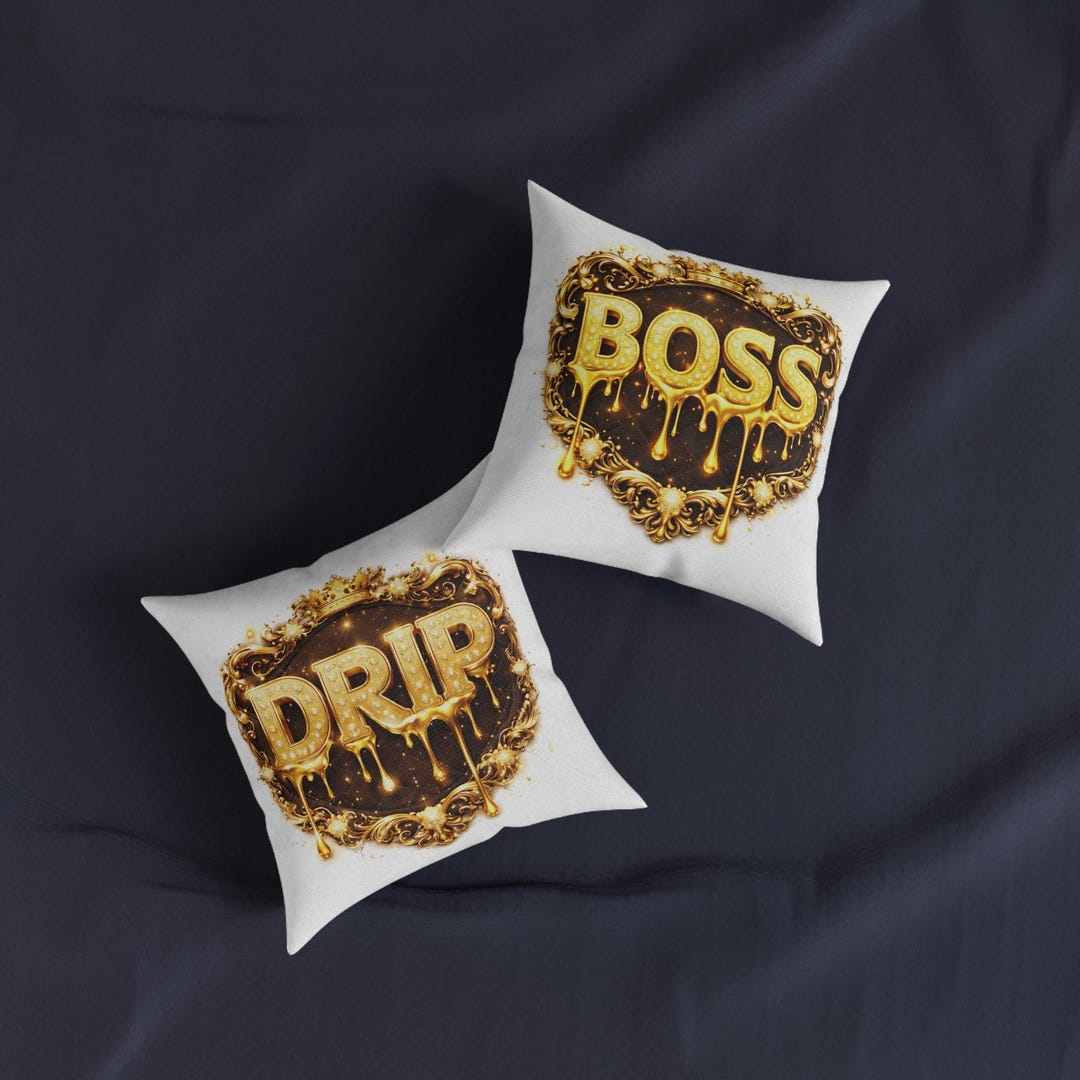 DRIP / BOSS Gold Themed Pillow Cushion | Ornate Baroque Bling Boujee - Etsy