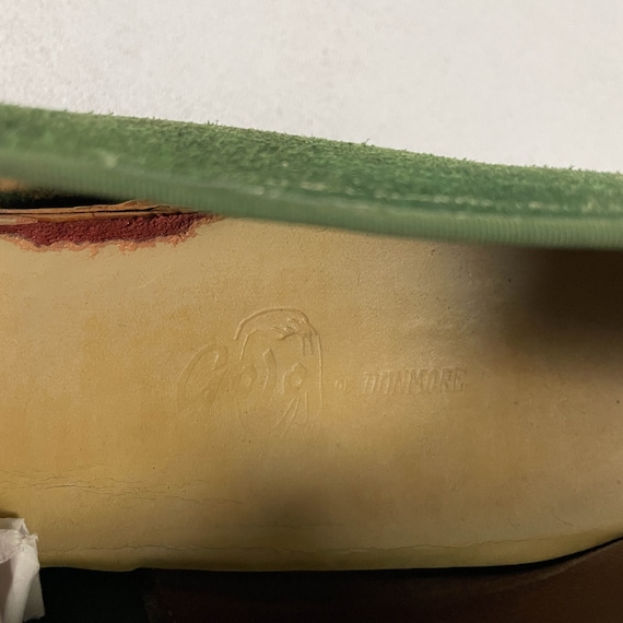1940s Golo Of Dunmore Emerald Green Suede Hidden Wedg… - Gem