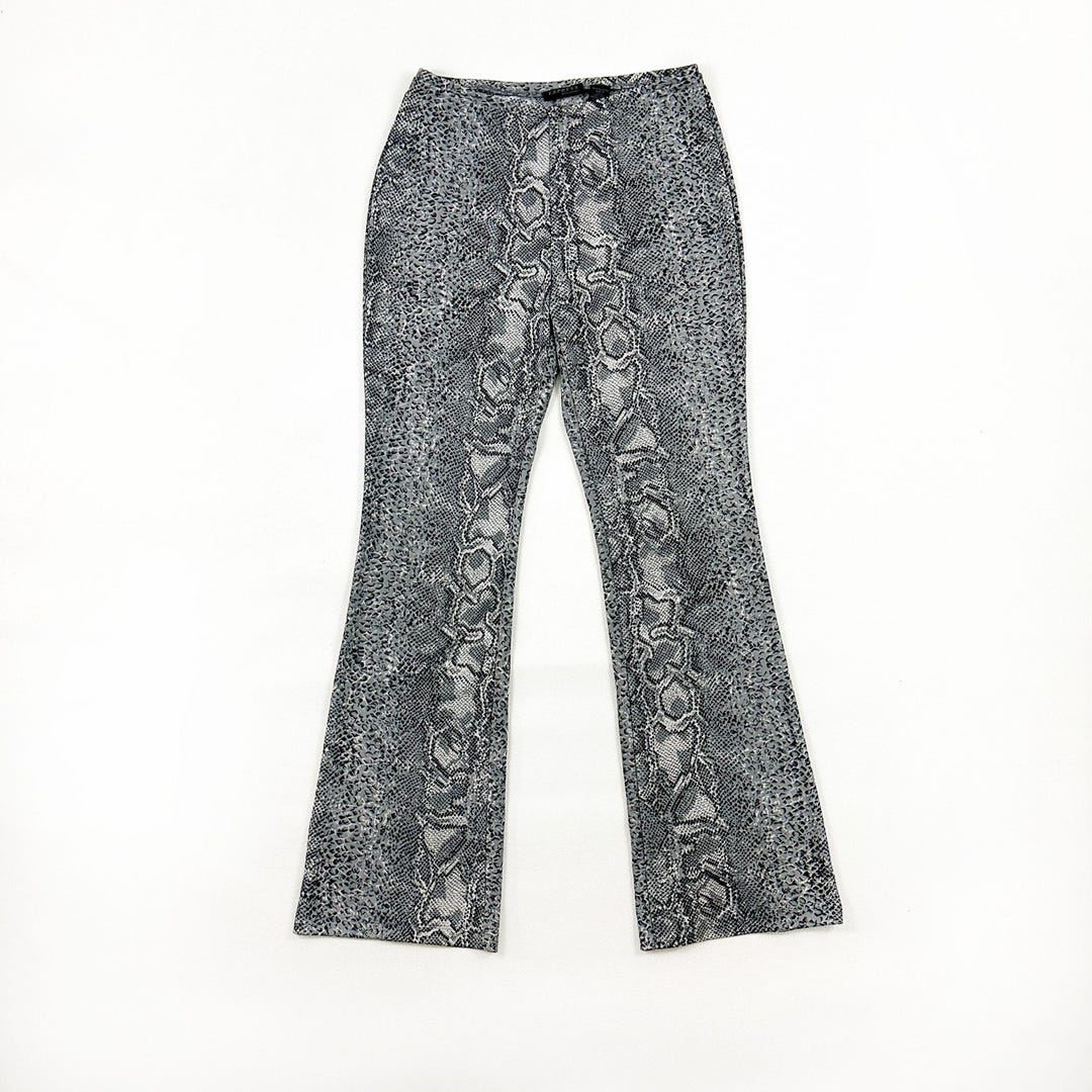 1990s Y2k Express Snakeskin Print Pull on Flares / Bootcut / Leggings ...