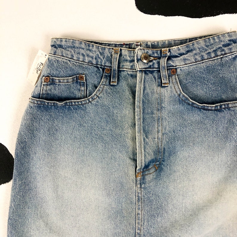 90s Blue System Denim Mini Skirt / Deadstock / Fred Segal / Jean Skirt ...