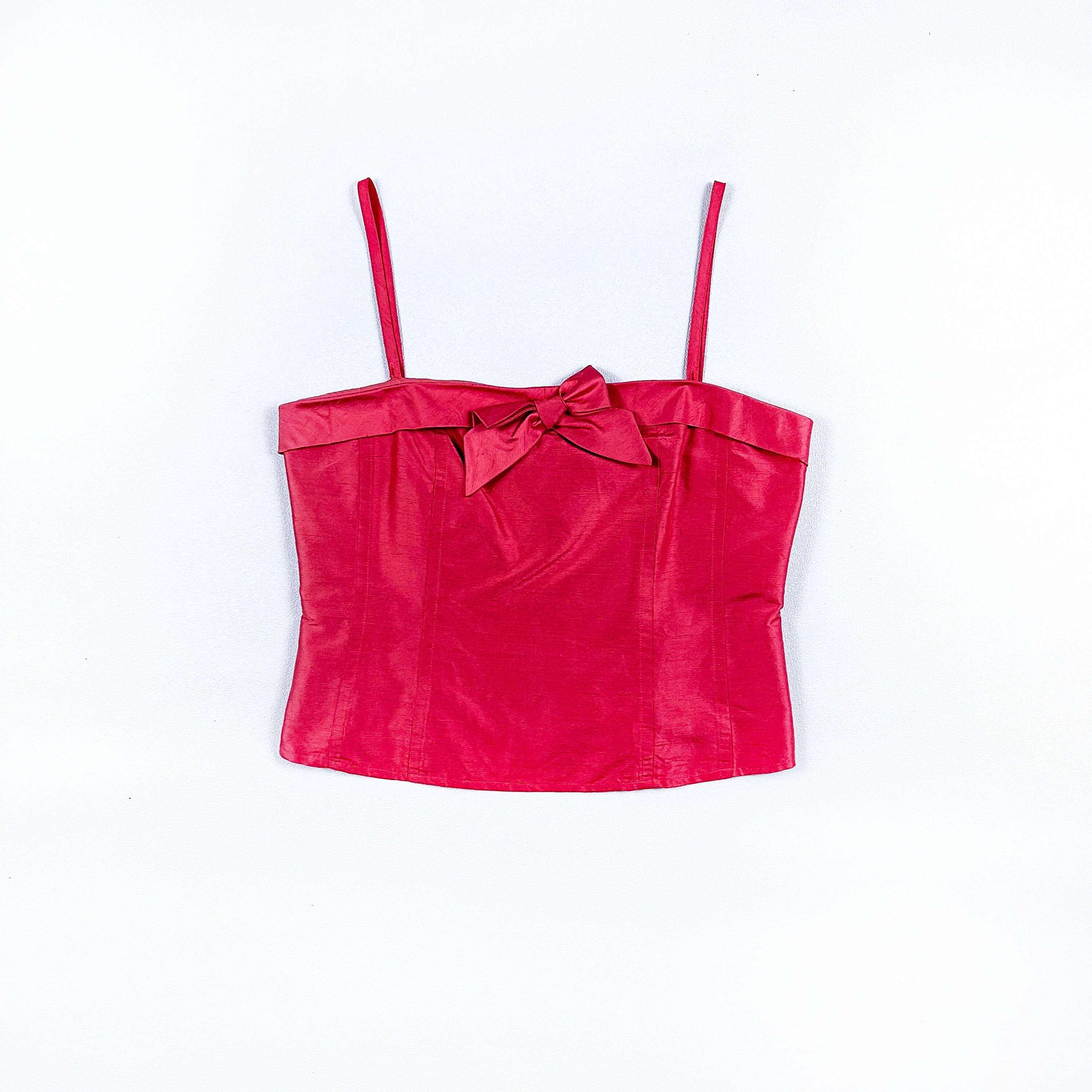 Y2K Salmon Pink Raw Silk Tube Top / Spaghetti Strap Tank Top / Oversize ...