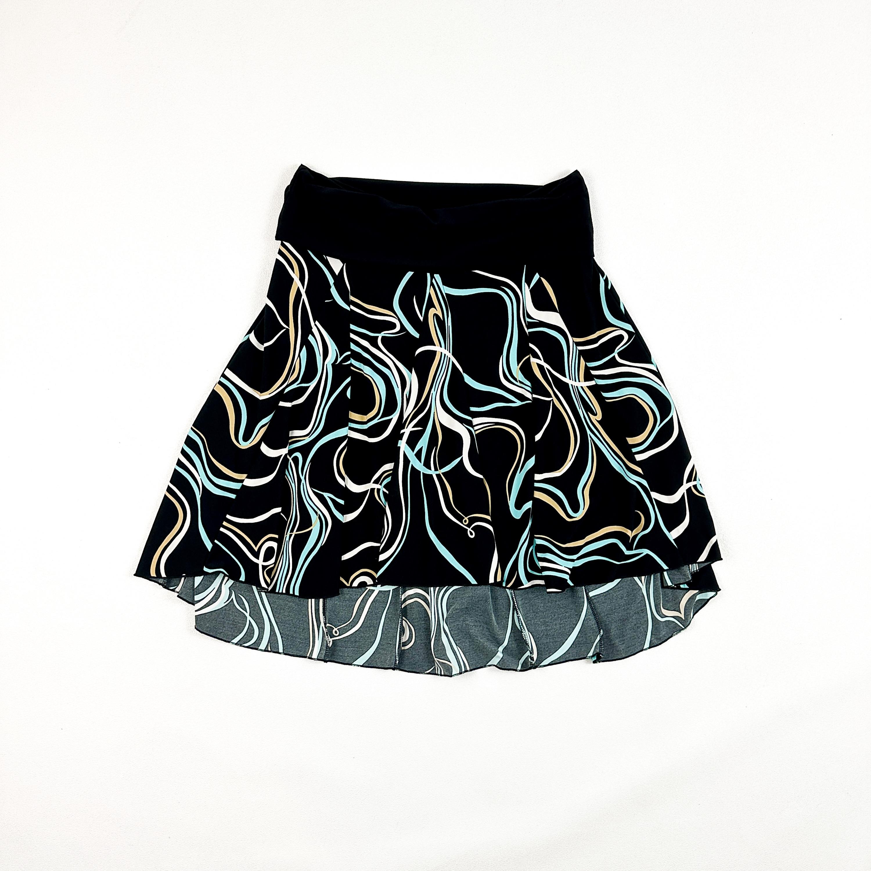 Y2k Asymmetrical Hem Circle Skirt / Roll Top / Fold Over Waistband ...