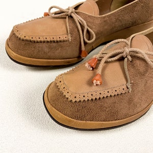 1940s Lumberjack Wedge Loafers / Tassel / Platform Wedge / 40s Shoes ...