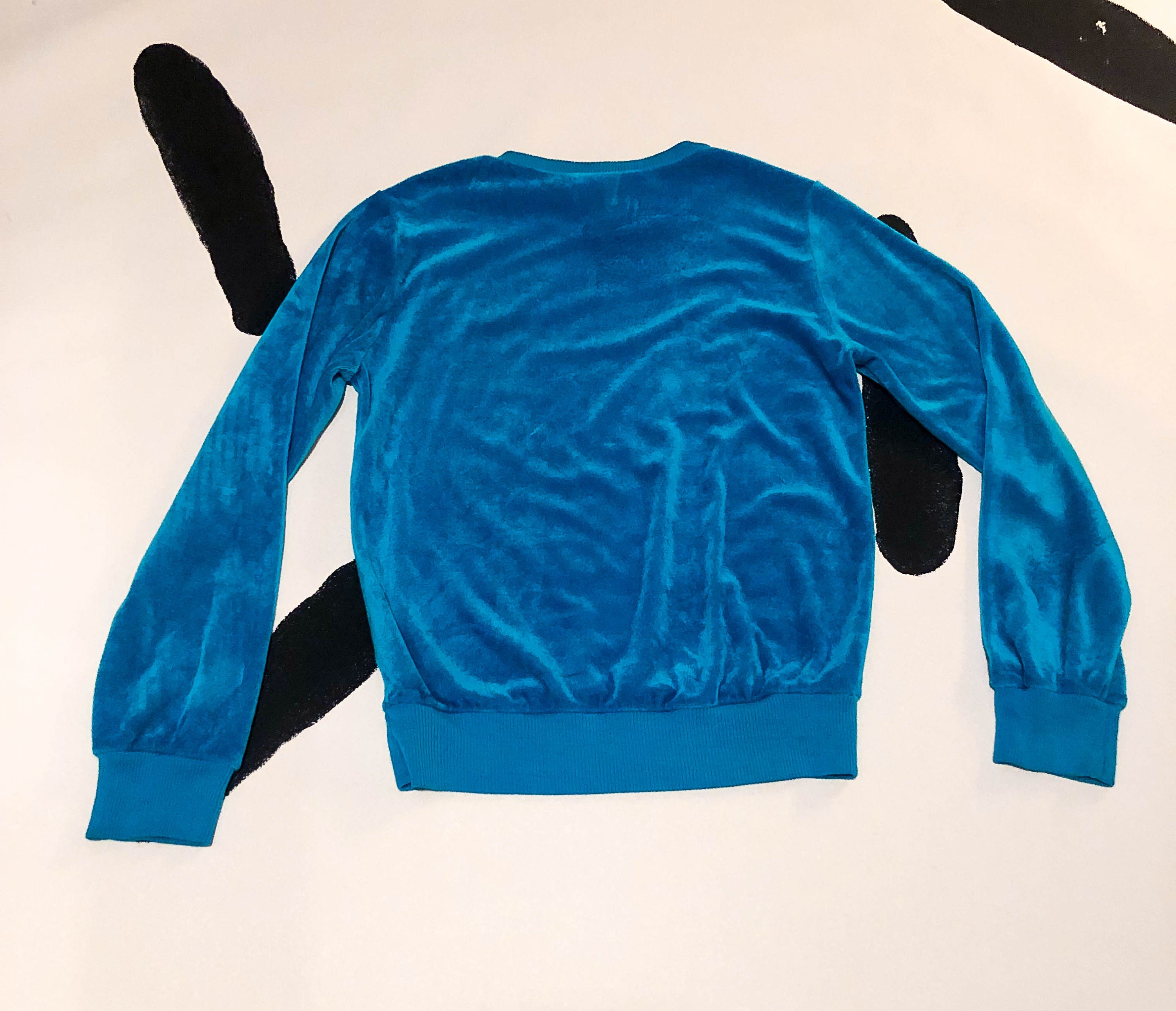80s Turquoise Velour Long Sleeve Top / Cherry Stix / 70s / Disco ...