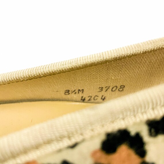 1950s Leopard Print Fuzzy Flocked Flats / Size 8.5 / … - Gem