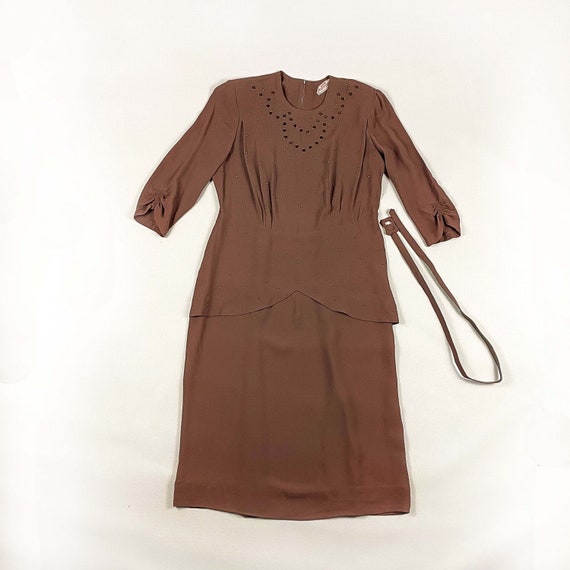 40s Forever Young by Puritan Light Brown Rayon Crepe Dress / - Etsy