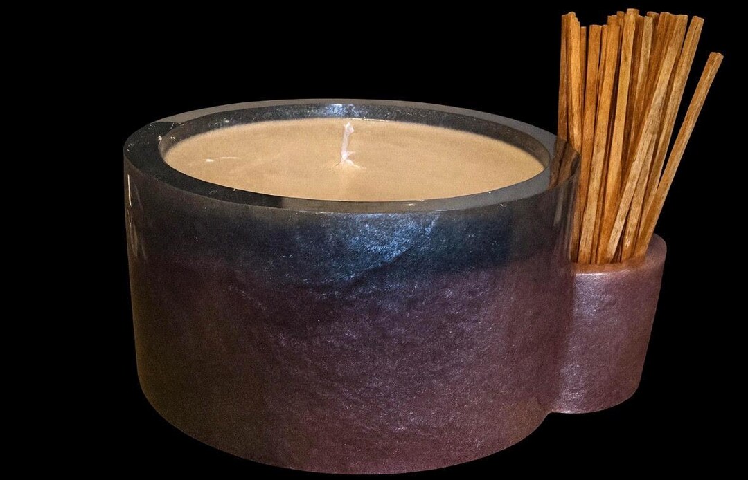 Epoxy Round Container With Candle and Matches - Etsy