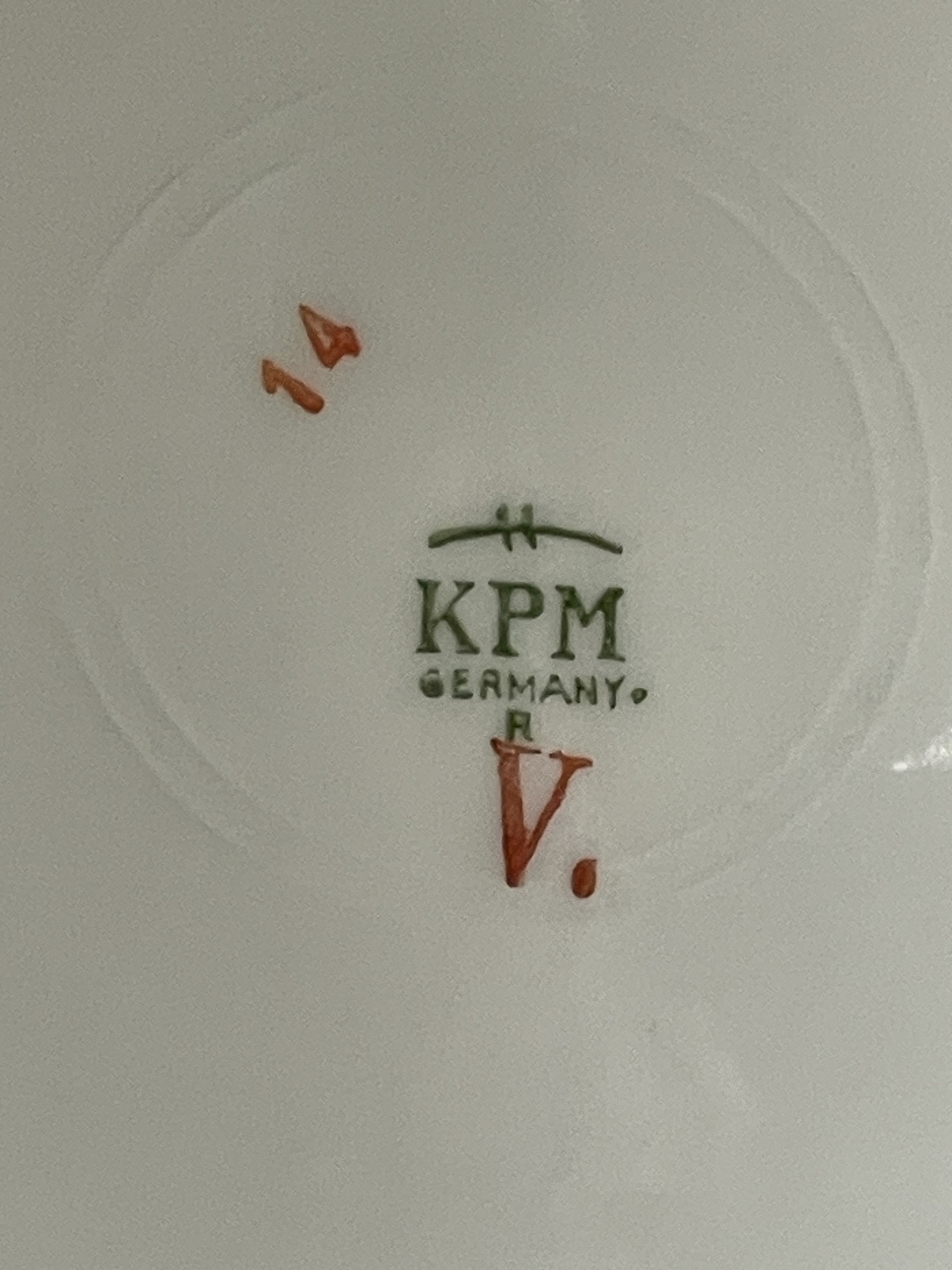 Rare Vintage KPM Germany Porcelain Set of Four Art Nouveau Hand Painted ...
