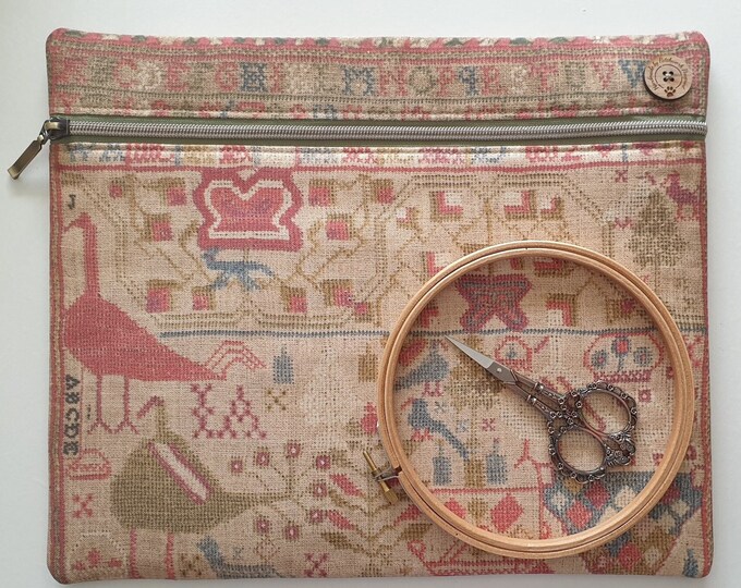 Made to Order Sampler-print Project Bag W13 Xh11. Cotton Canvas ...