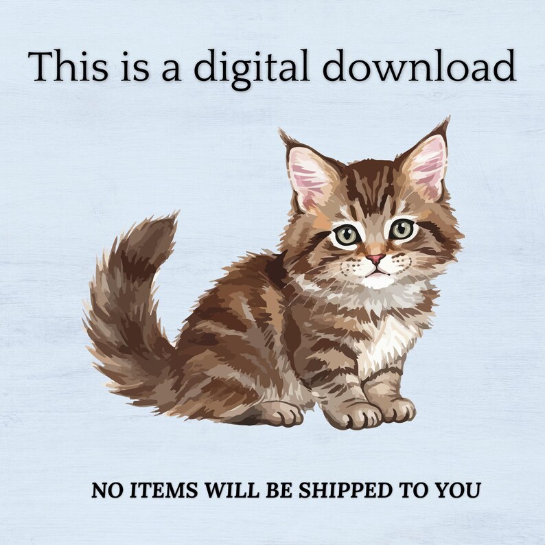 Cat Seamless Pattern Digital Download Kitten Design Cute Print Fabric ...