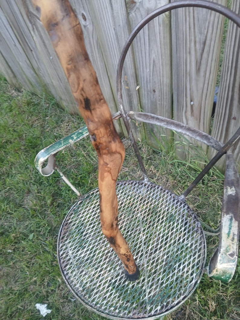 Handmade Rustic Hardwood Walking Stick: Knotted Osage Orange Hiking ...