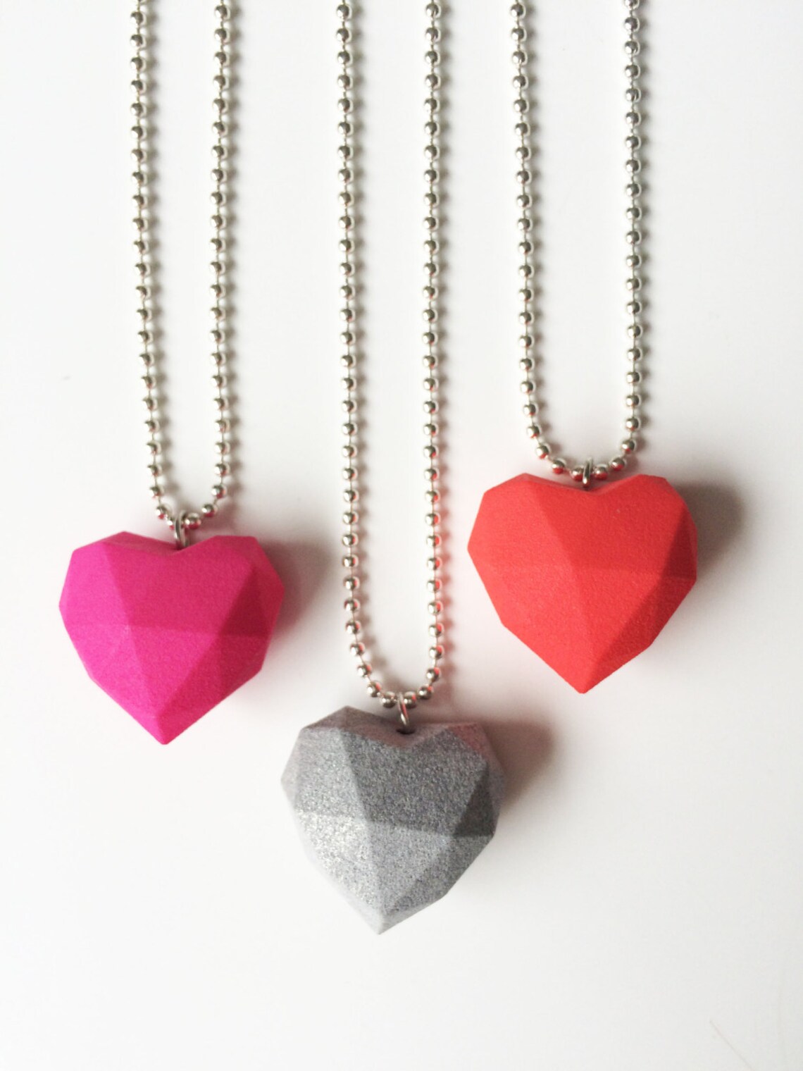 3D Printed Heart Necklace - Etsy