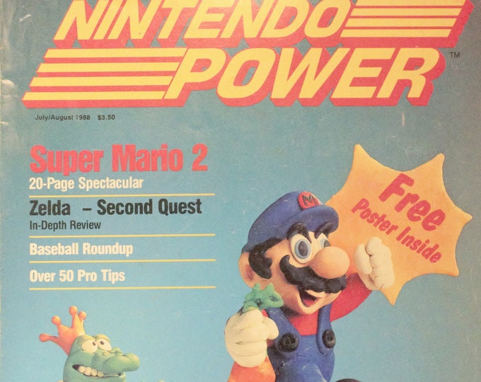 Nintendo Power First Issue Mario Bros 2 Zelda World Map Contra Double ...